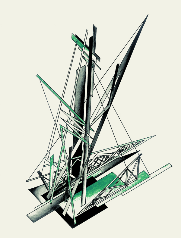 Dynamic tilt design. Composition No. 156 - SKETCHLINE